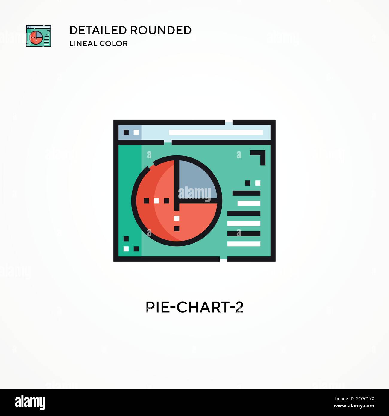 Pie-chart-2 vector icon. Modern vector illustration concepts. Easy to ...