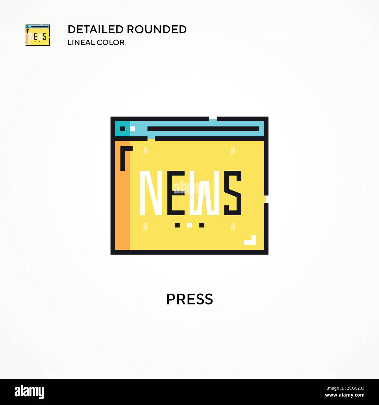 Press vector icon. Modern vector illustration concepts. Easy to edit ...
