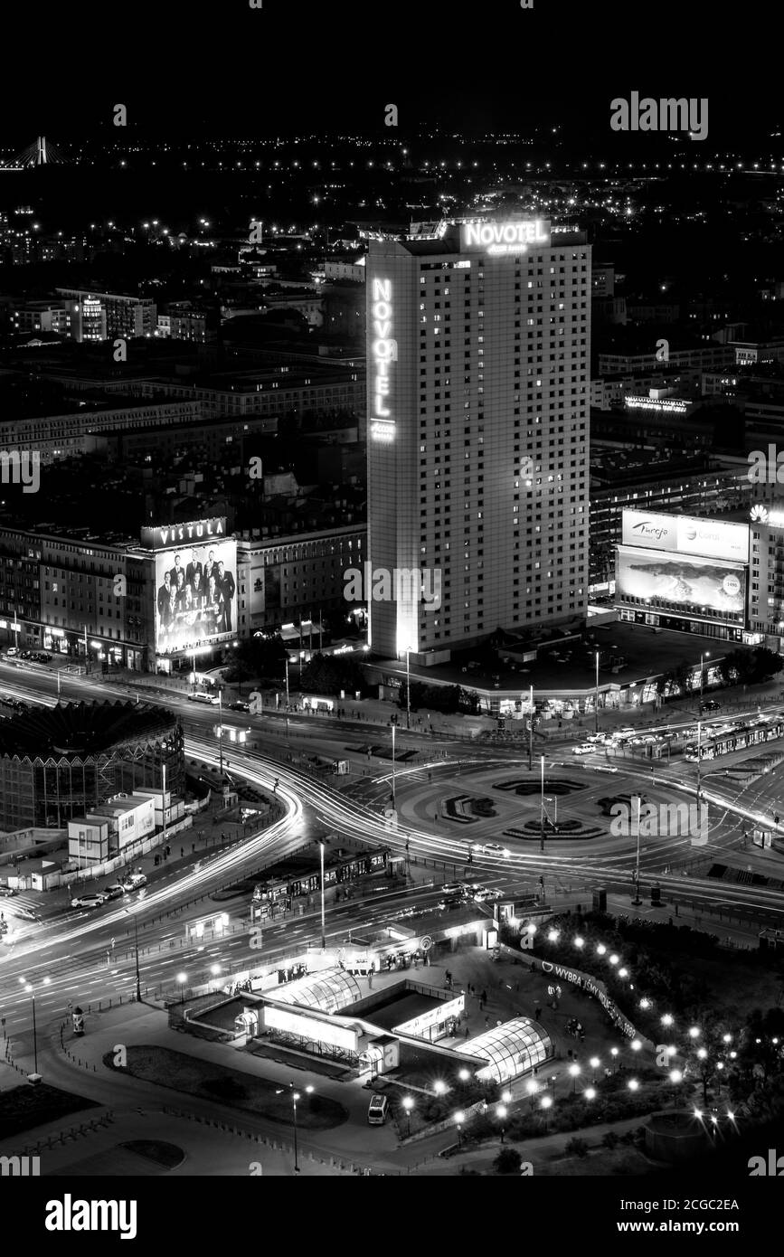 Exterior view of the Novotel building in Warsaw, Poland, built in 1974 ...