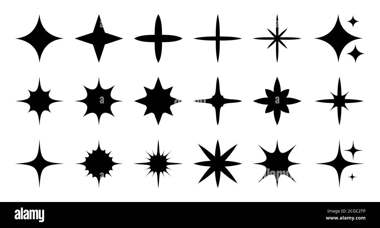 Black sparkles set Stock Vector Image & Art - Alamy