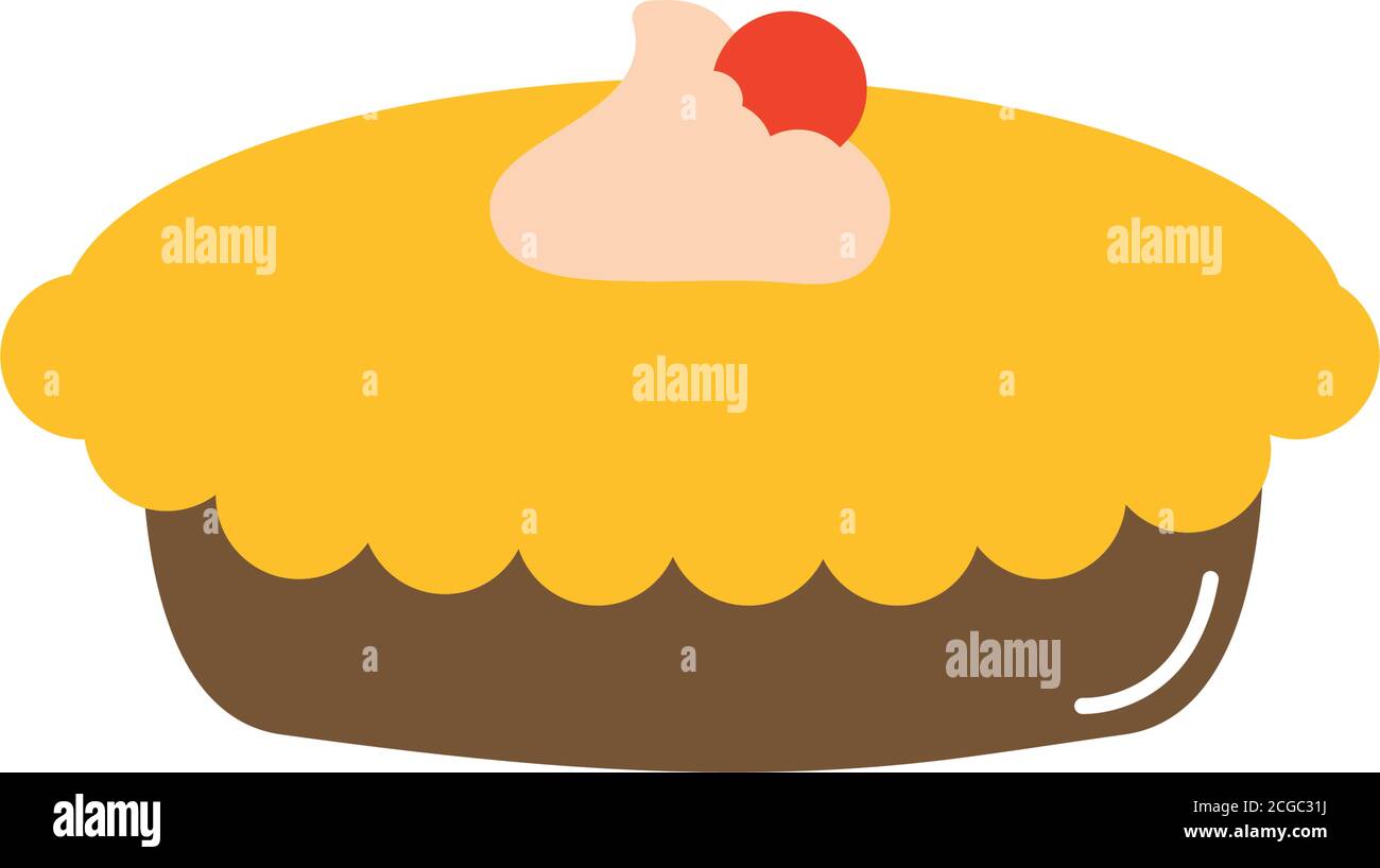sweet pie icon over white background, flat style, vector illustration ...
