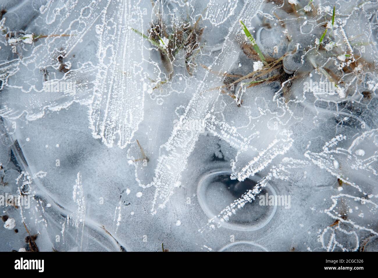 Frozen ice patterns Stock Photo - Alamy