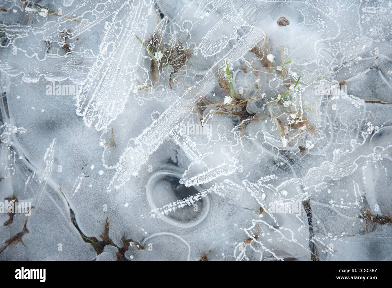 Frozen ice patterns Stock Photo - Alamy