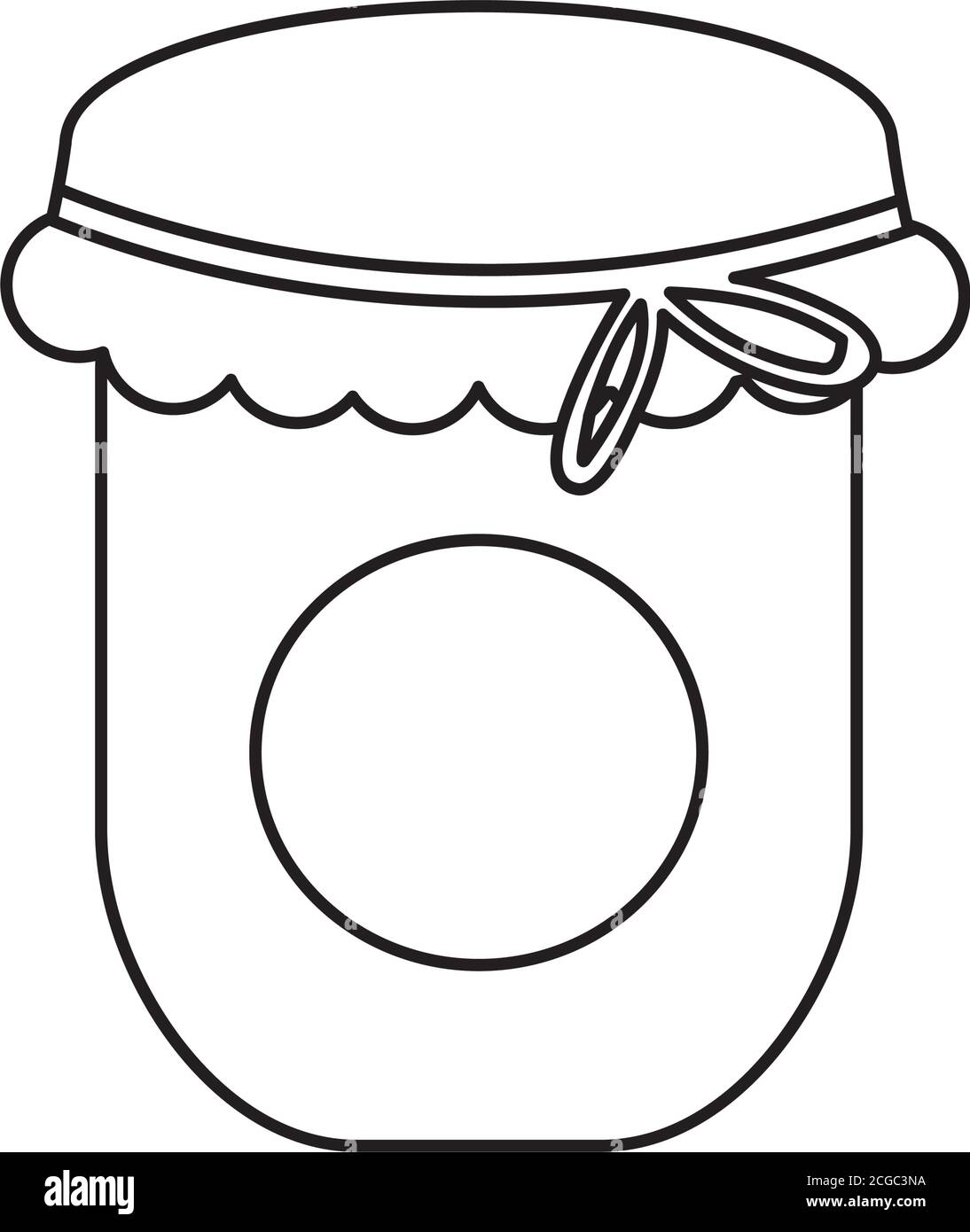 jam bottle icon over white background, line style, vector illustration ...