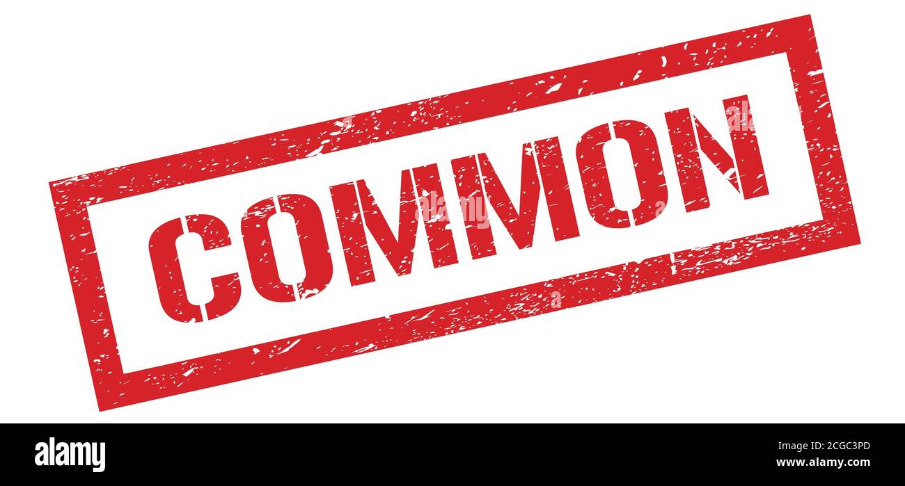 COMMON red grungy rectangle stamp sign Stock Photo - Alamy