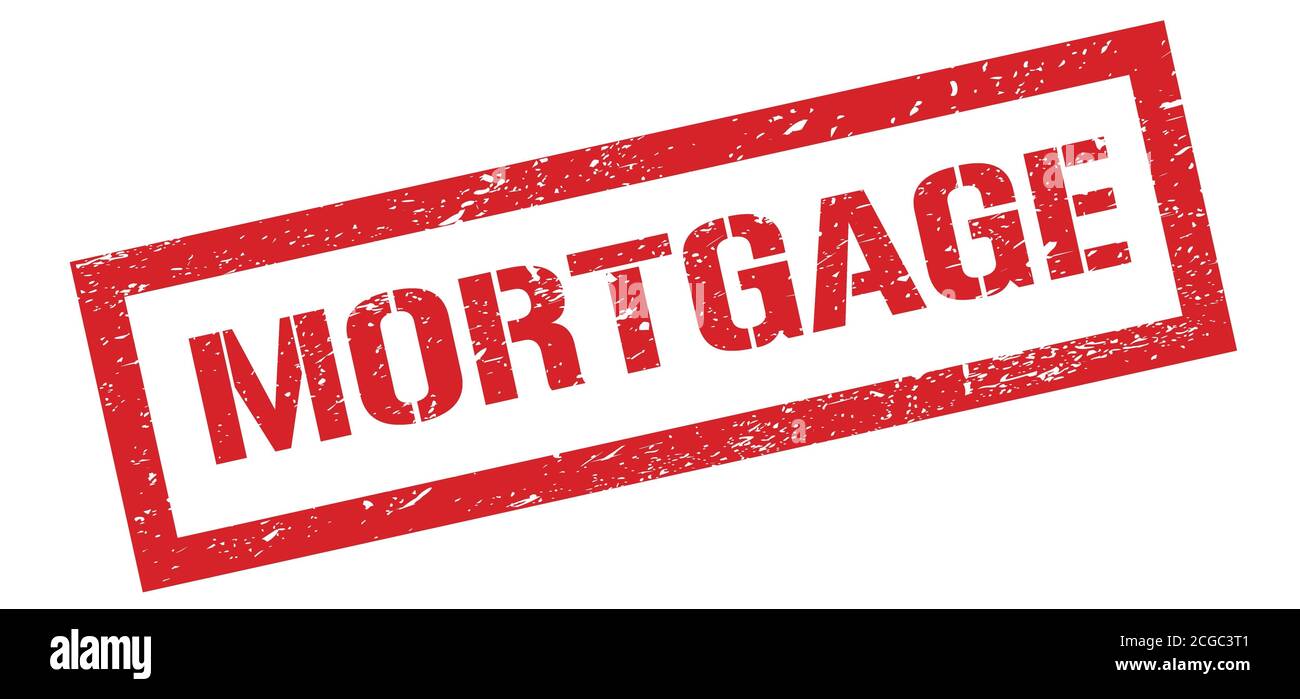 MORTGAGE red grungy rectangle stamp sign Stock Photo - Alamy