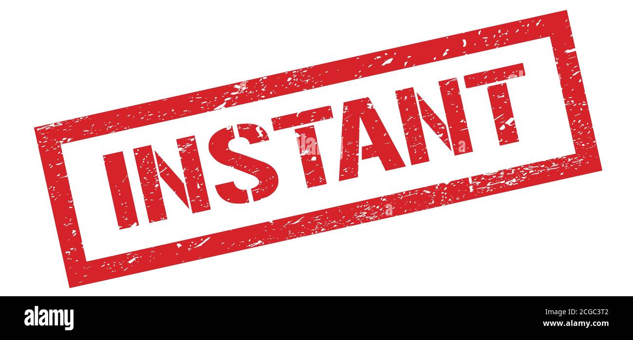 INSTANT red grungy rectangle stamp sign Stock Photo - Alamy