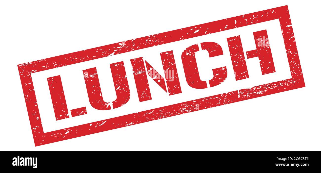 LUNCH red grungy rectangle stamp sign Stock Photo - Alamy