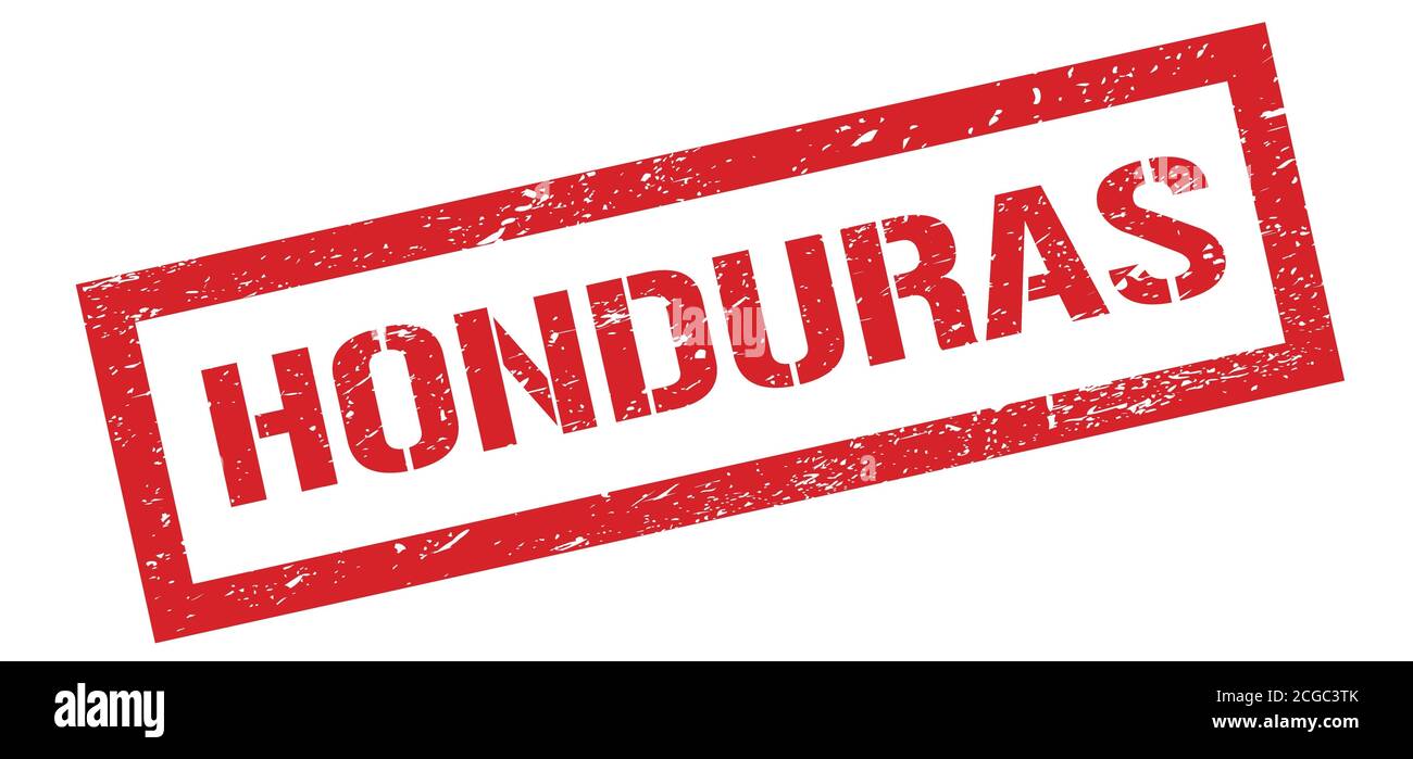 HONDURAS red grungy rectangle stamp sign Stock Photo - Alamy