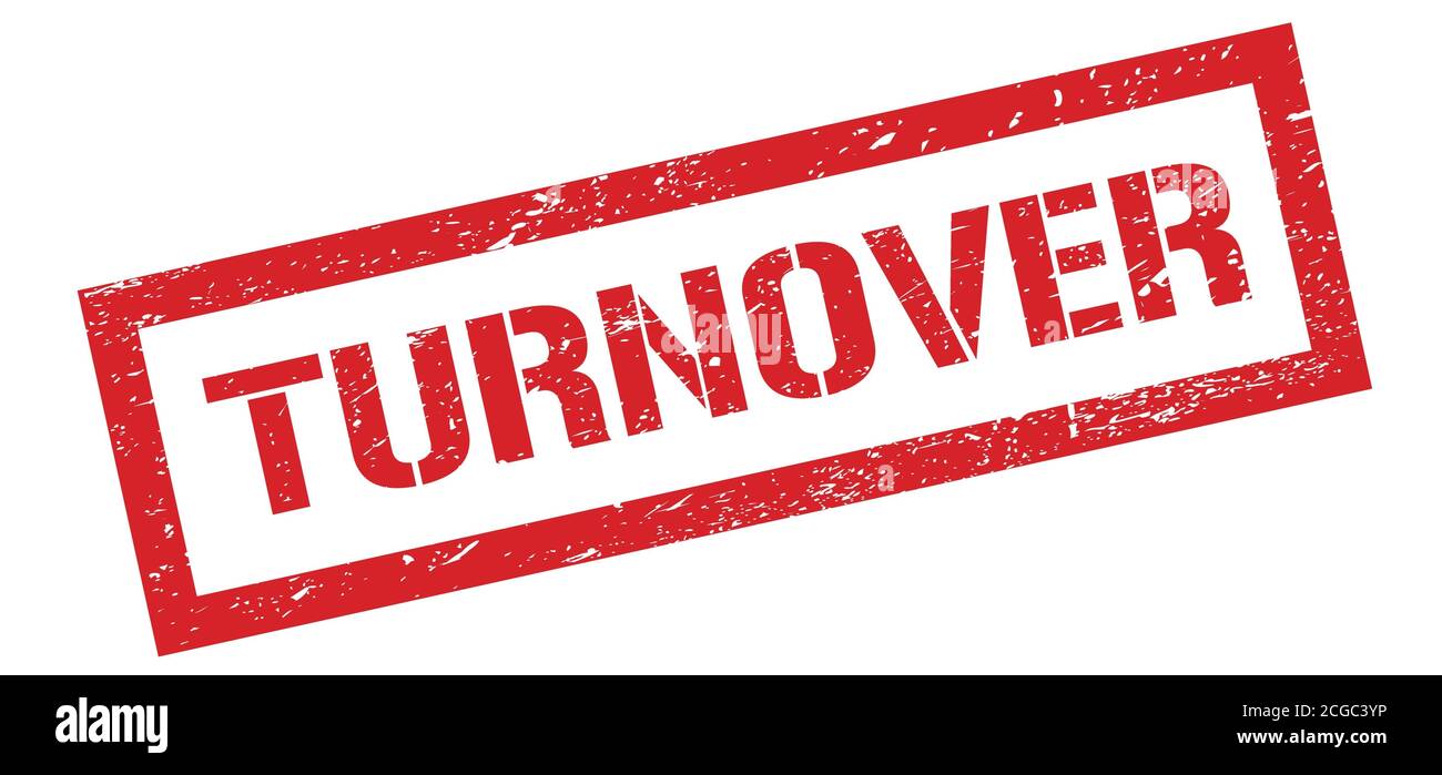 TURNOVER red grungy rectangle stamp sign Stock Photo - Alamy