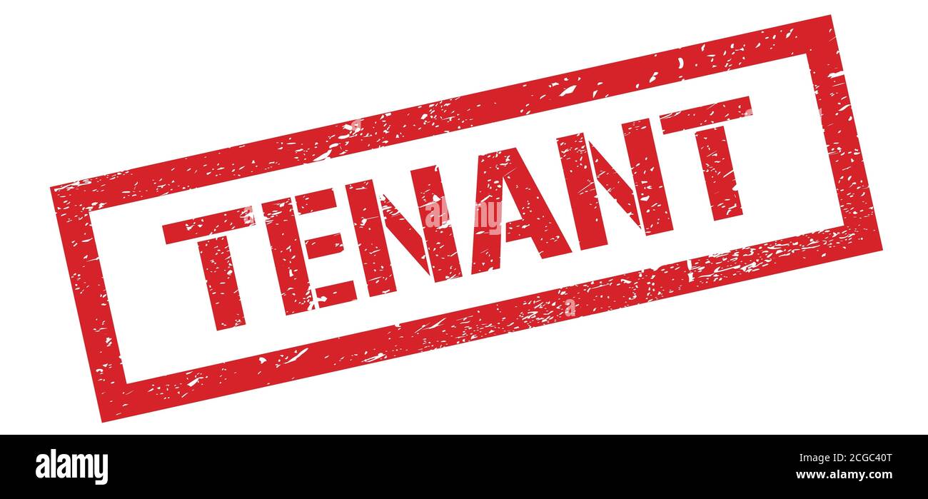 TENANT red grungy rectangle stamp sign Stock Photo - Alamy