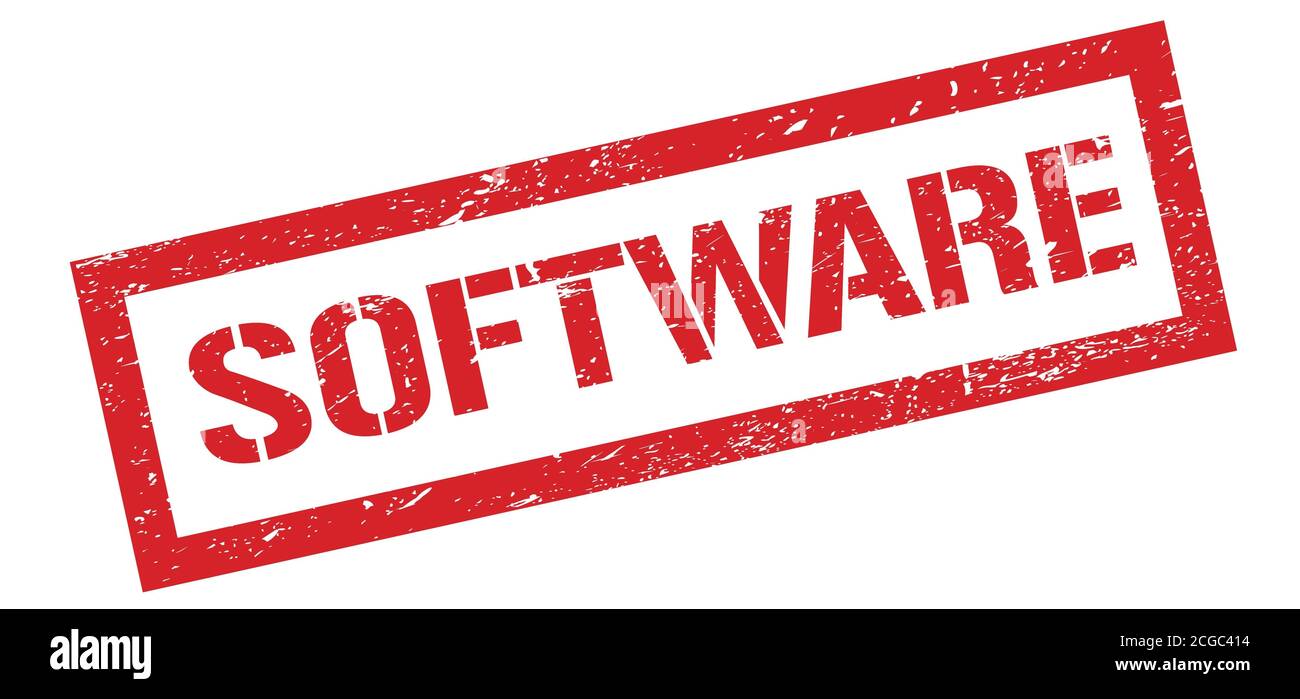 SOFTWARE red grungy rectangle stamp sign Stock Photo - Alamy