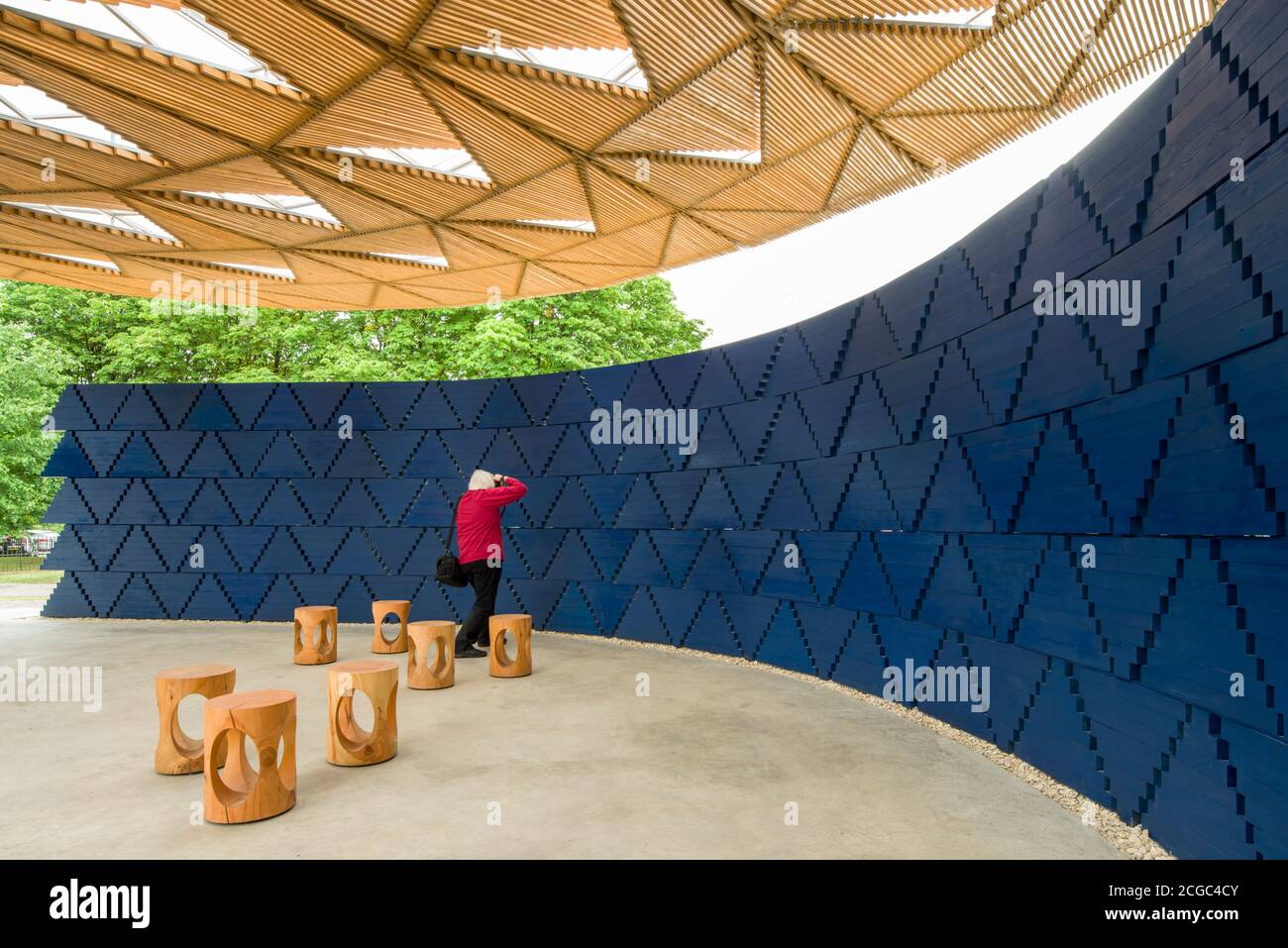 The 2017 Serpentine Pavilion, a temporary structure made of wood, in ...