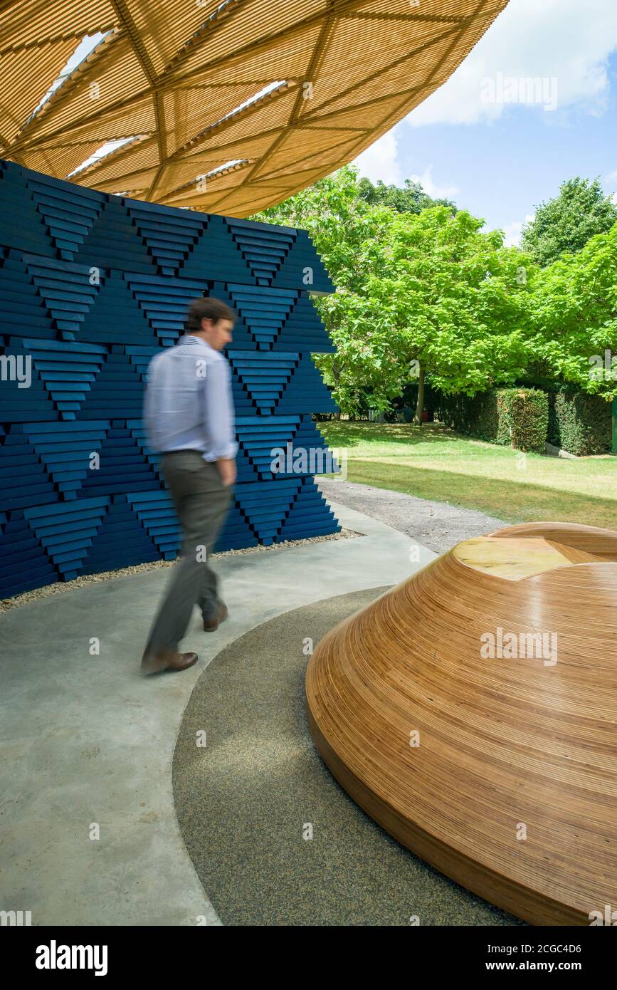 The 2017 Serpentine Pavilion, a temporary structure made of wood, in ...