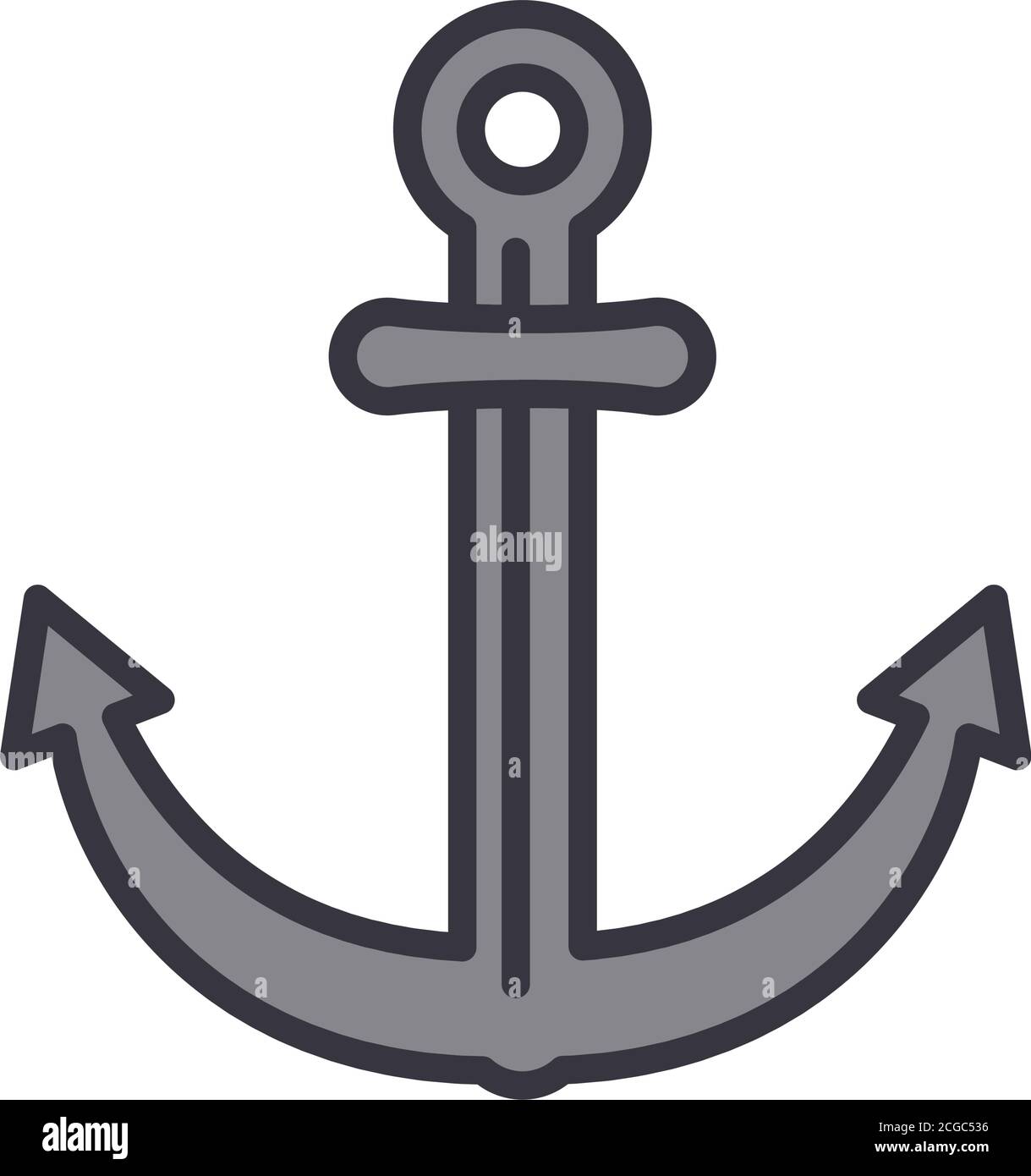 anchor line and fill style icon design Sea nautical ocean navigation ...