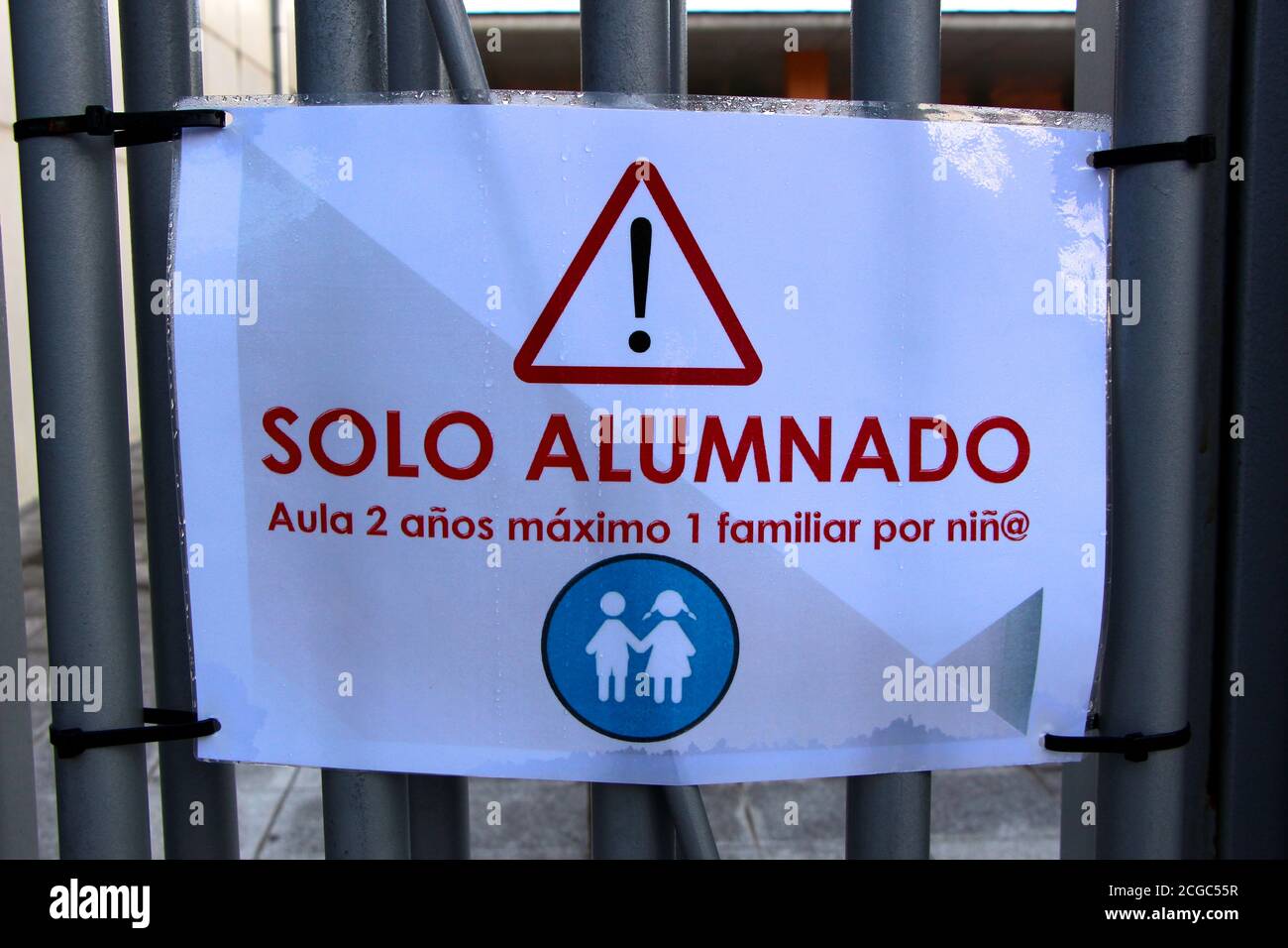 Back to school in Spain Early morning gates to school ready for new ...