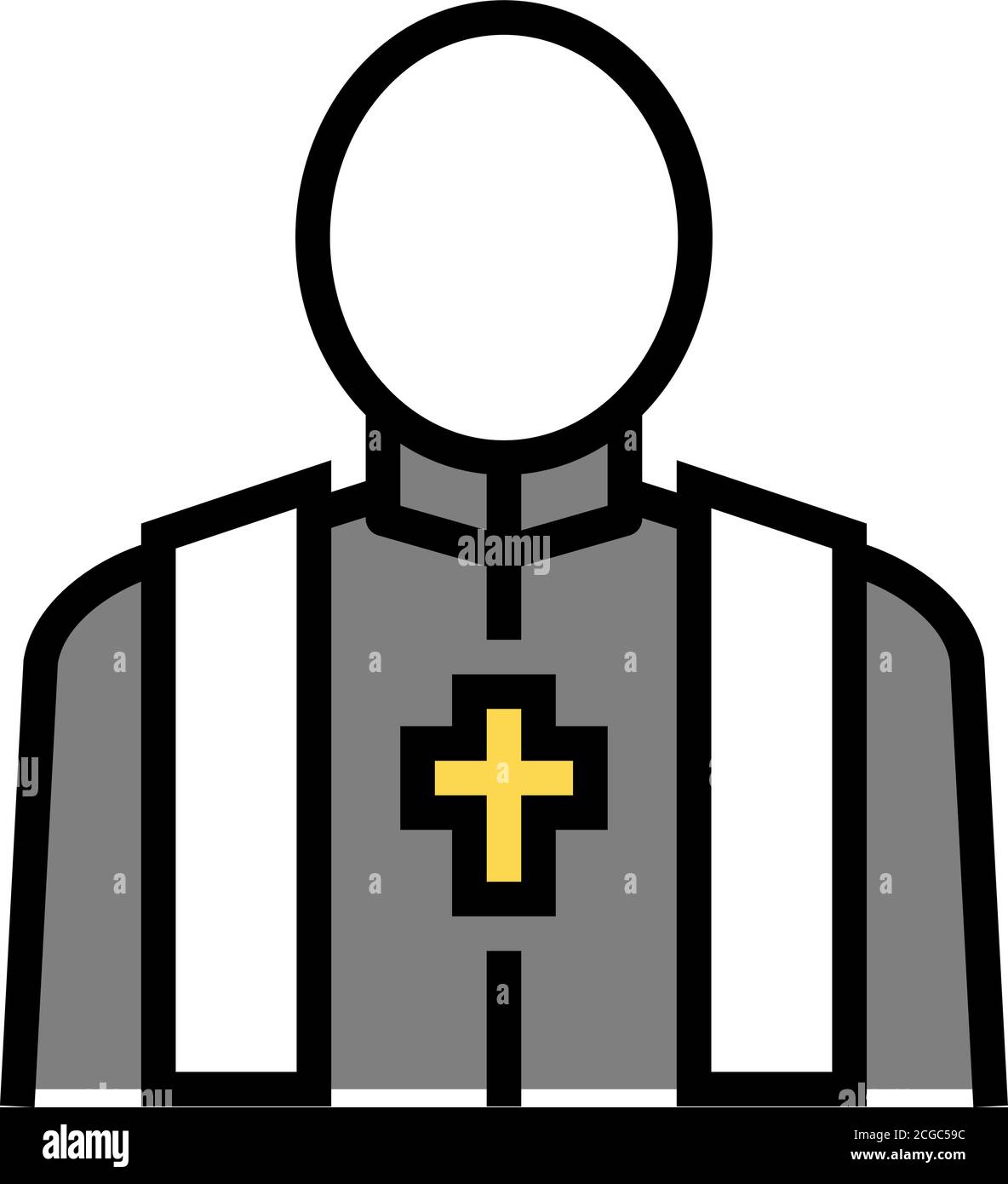 priest pastor color icon vector isolated illustration Stock Vector ...