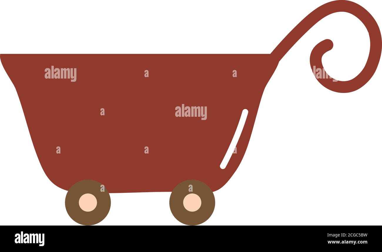 farm hand cart icon over white background, flat style, vector ...