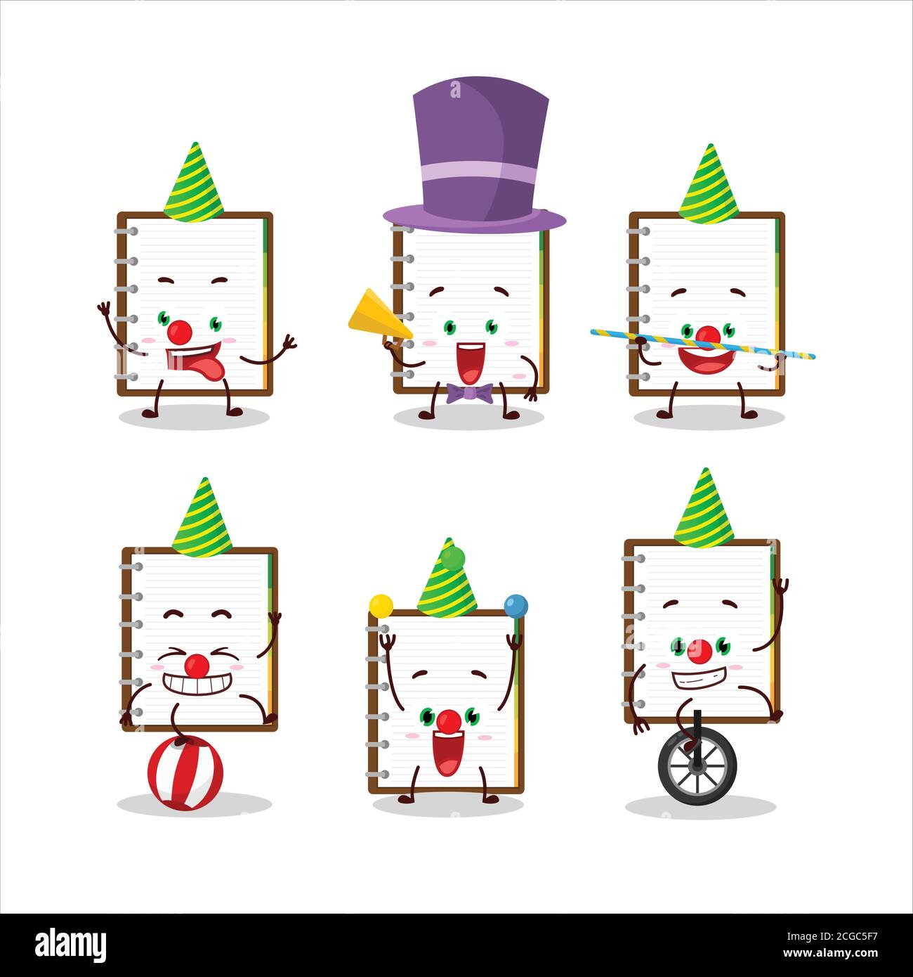 Cartoon character of diary notes with various circus shows Stock Vector ...