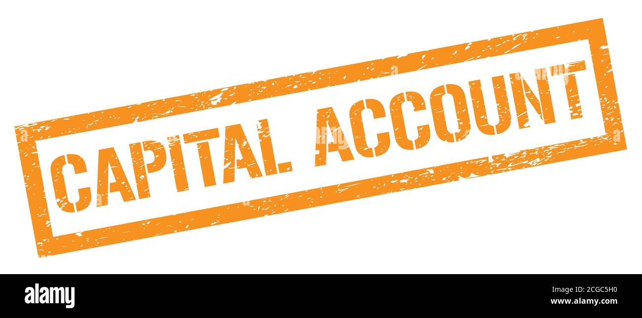 CAPITAL ACCOUNT orange grungy rectangle stamp sign Stock Photo - Alamy