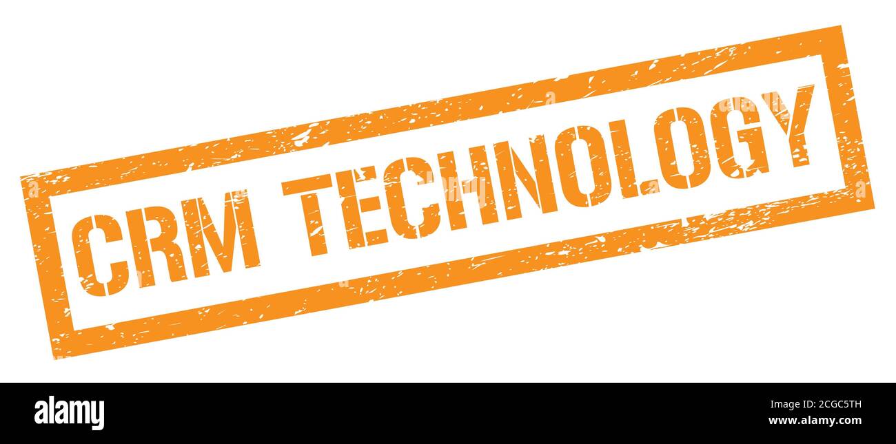 CRM TECHNOLOGY orange grungy rectangle stamp sign Stock Photo - Alamy