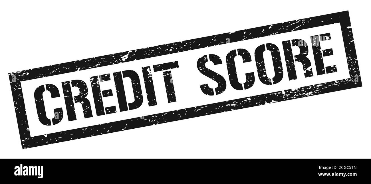 CREDIT SCORE black grungy rectangle stamp sign Stock Photo - Alamy