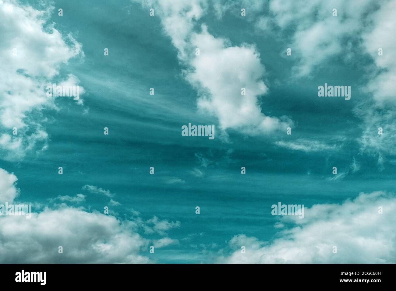 Turquoise beautiful sky. Front view Stock Photo - Alamy