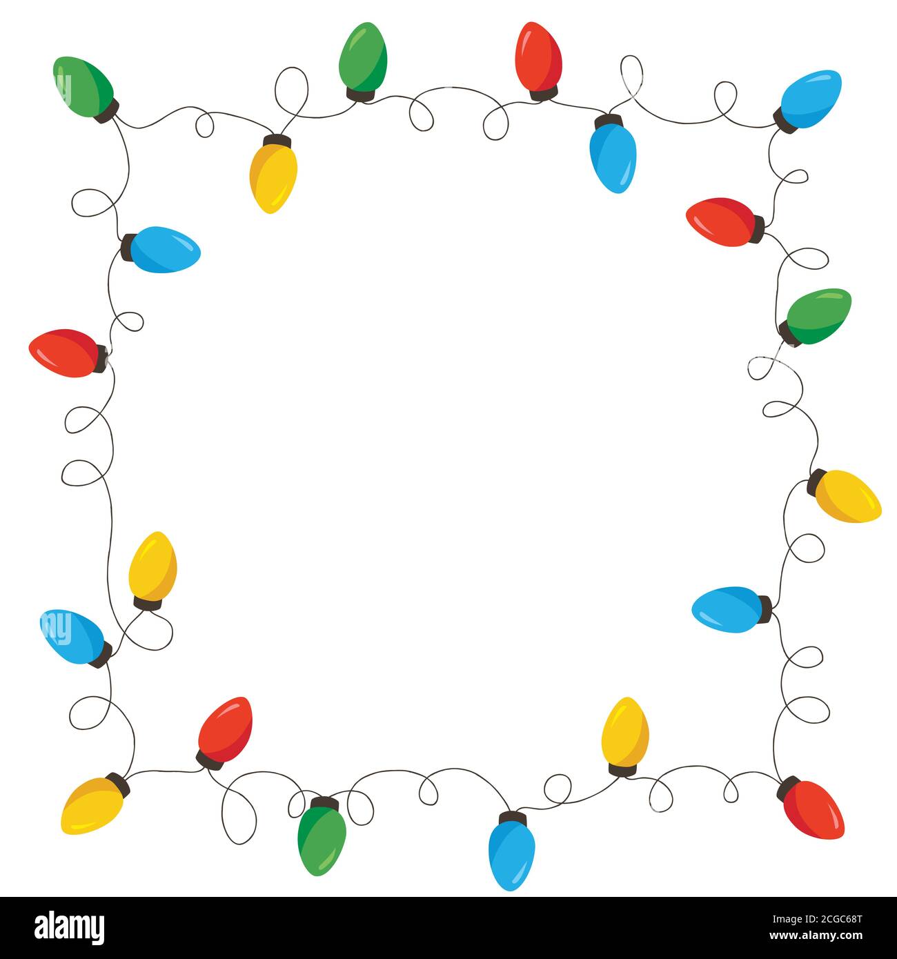 Vector Retro Colorful Holiday Christmas and New Year String Lights ...