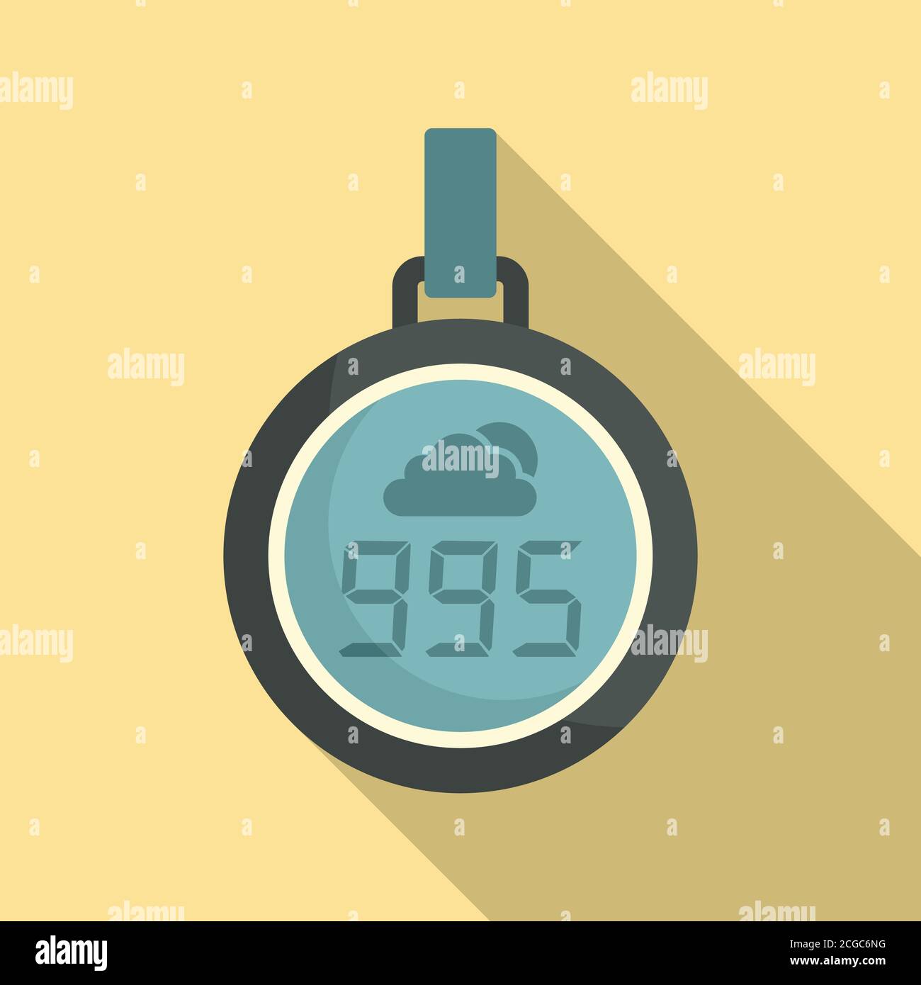 Digital barometer icon. Flat illustration of digital barometer vector ...