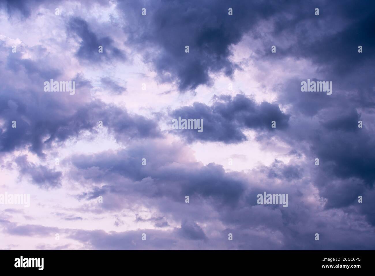 Blue hour sky clouds background. Beautiful landscape with stormy clouds ...
