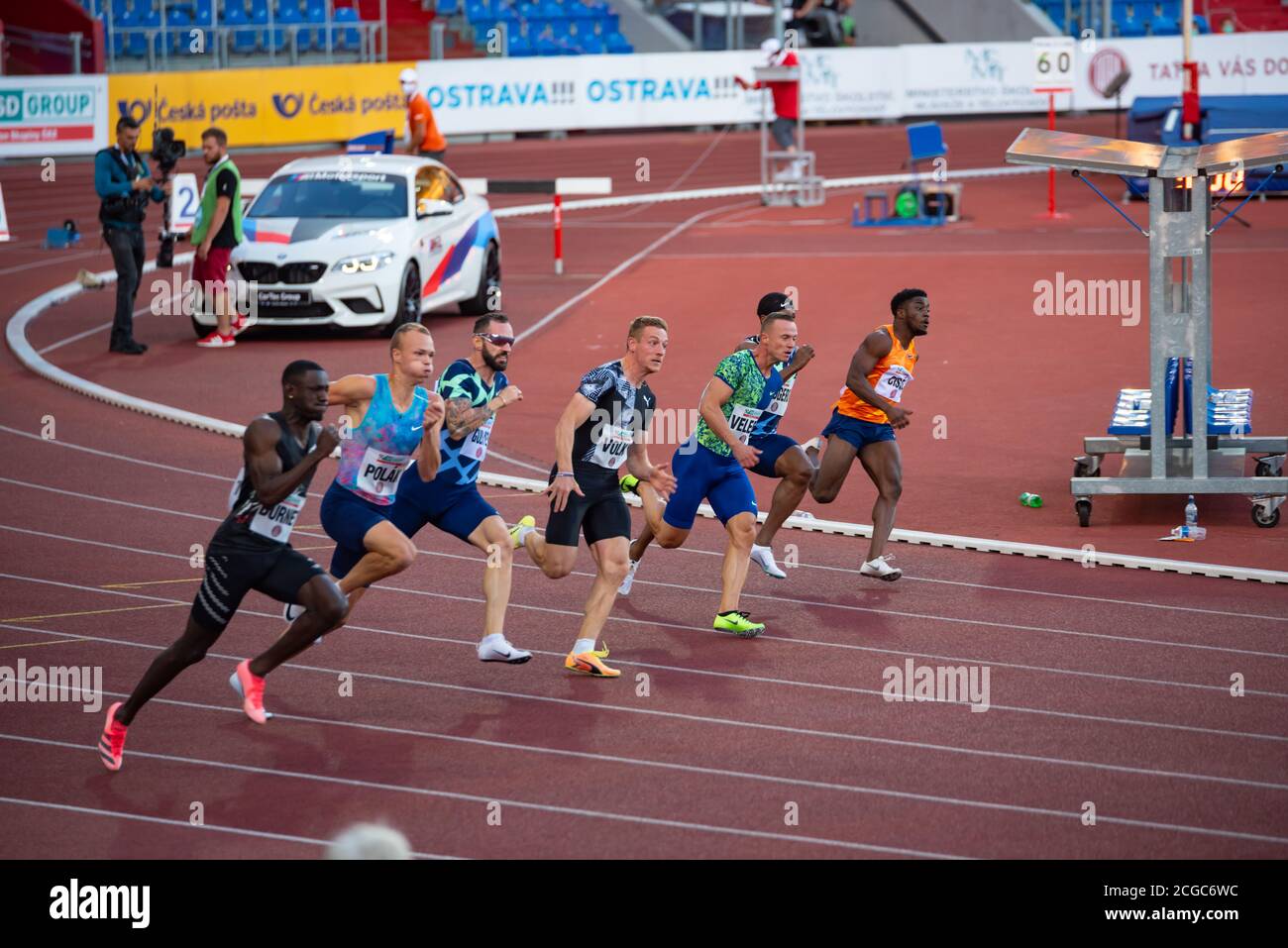 OSTRAVA, CZECH REPUBLIC, SEPTEMBER. 8. 2020: Sprinters race ...