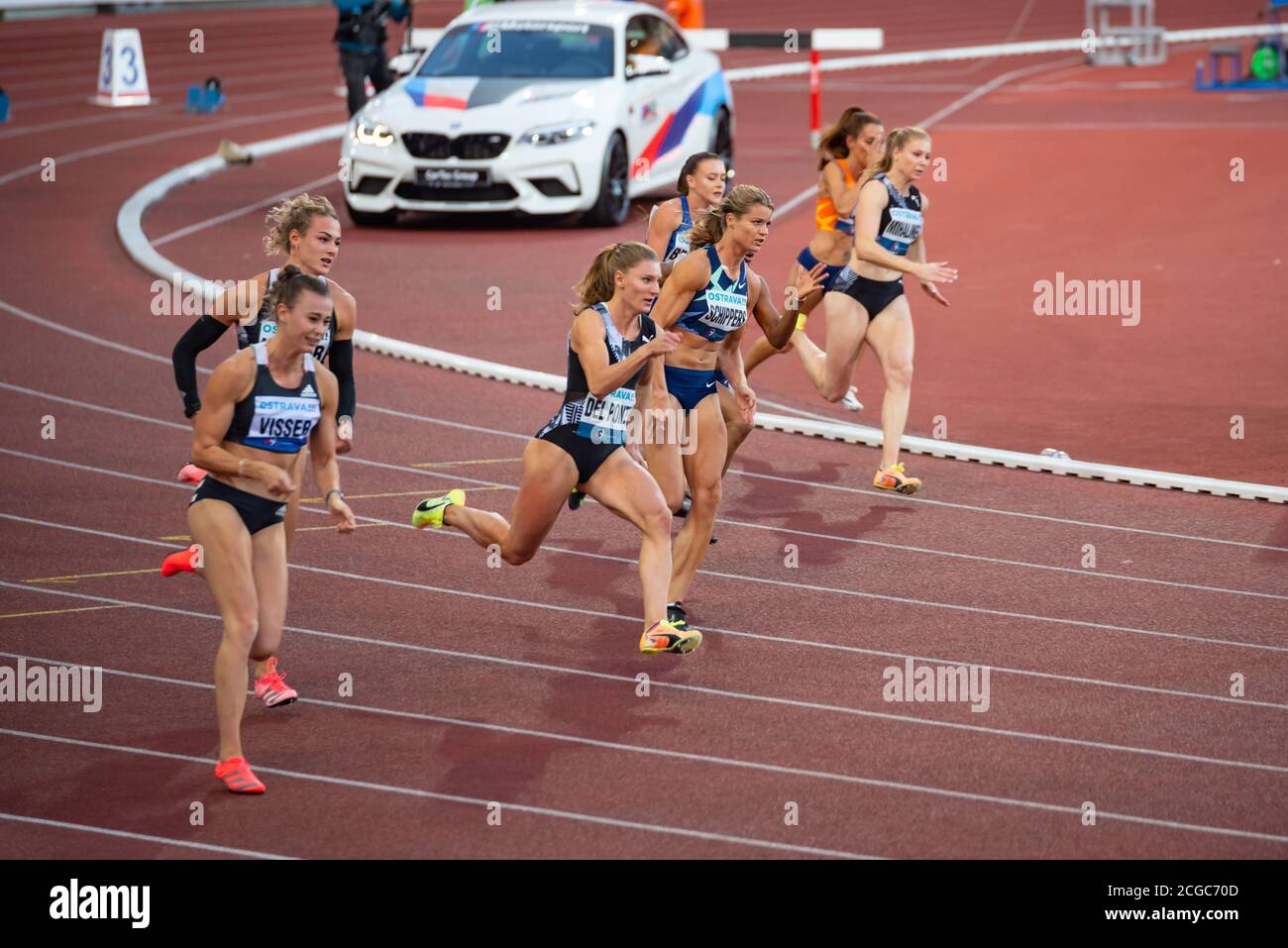 OSTRAVA, CZECH REPUBLIC, SEPTEMBER. 8. 2020: Sprinters race ...