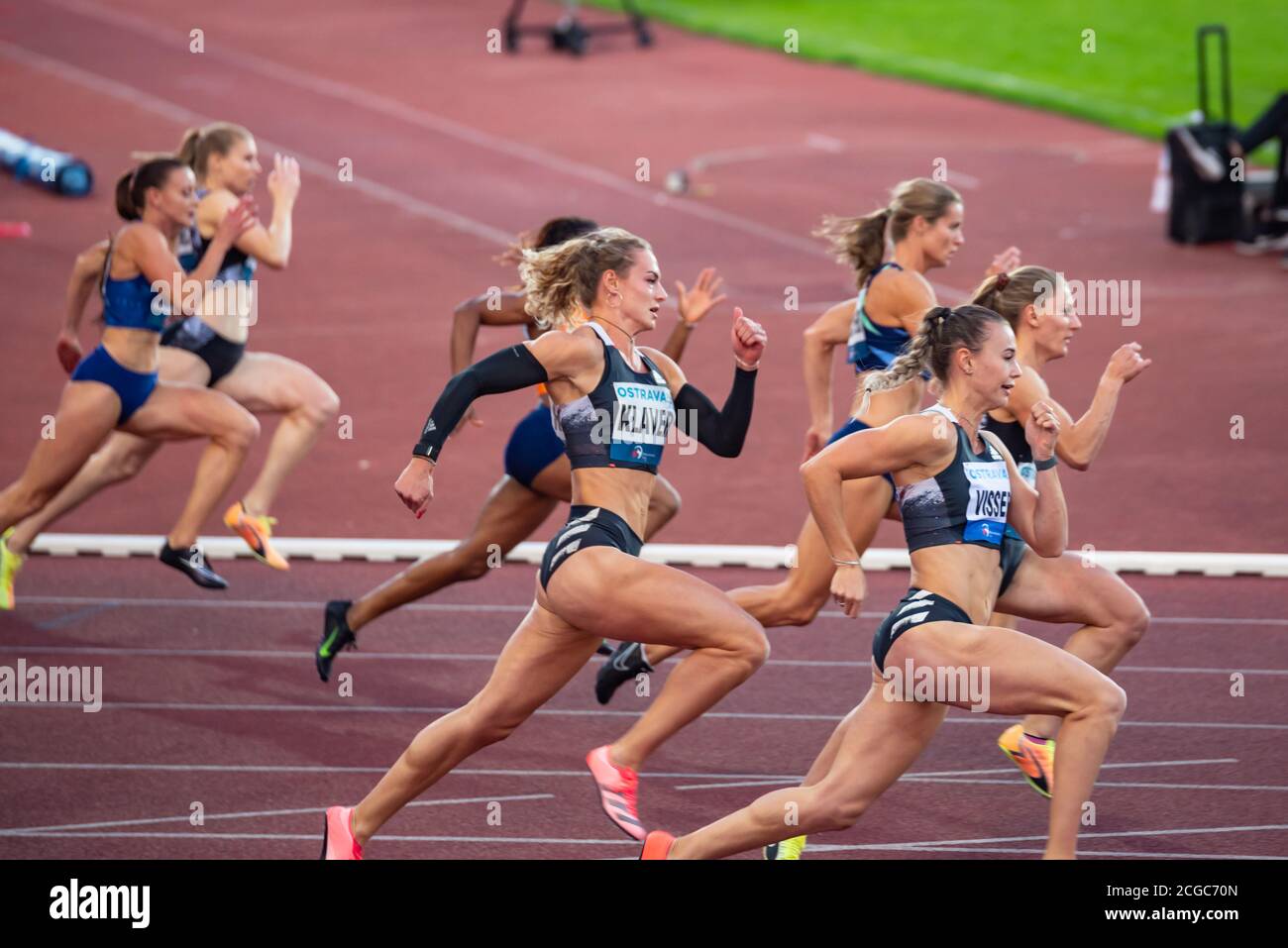 OSTRAVA, CZECH REPUBLIC, SEPTEMBER. 8. 2020: Sprinters race ...