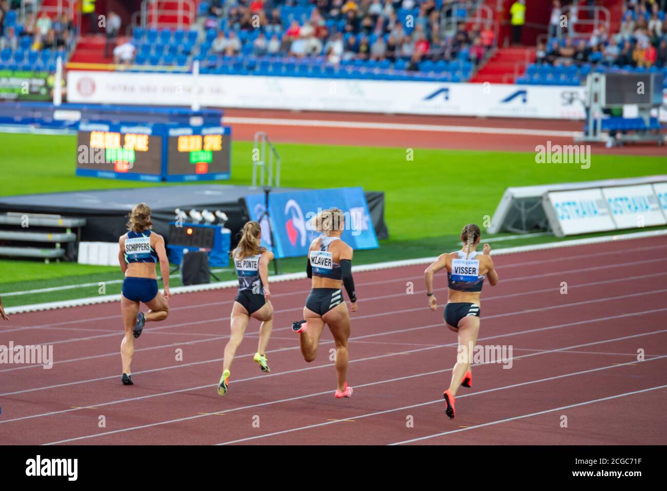 OSTRAVA, CZECH REPUBLIC, SEPTEMBER. 8. 2020: Sprinters race ...
