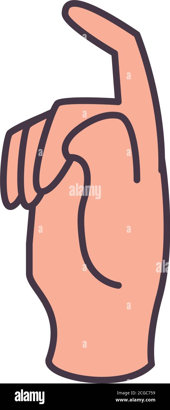 x hand sign language line and fill style icon design of People help ...