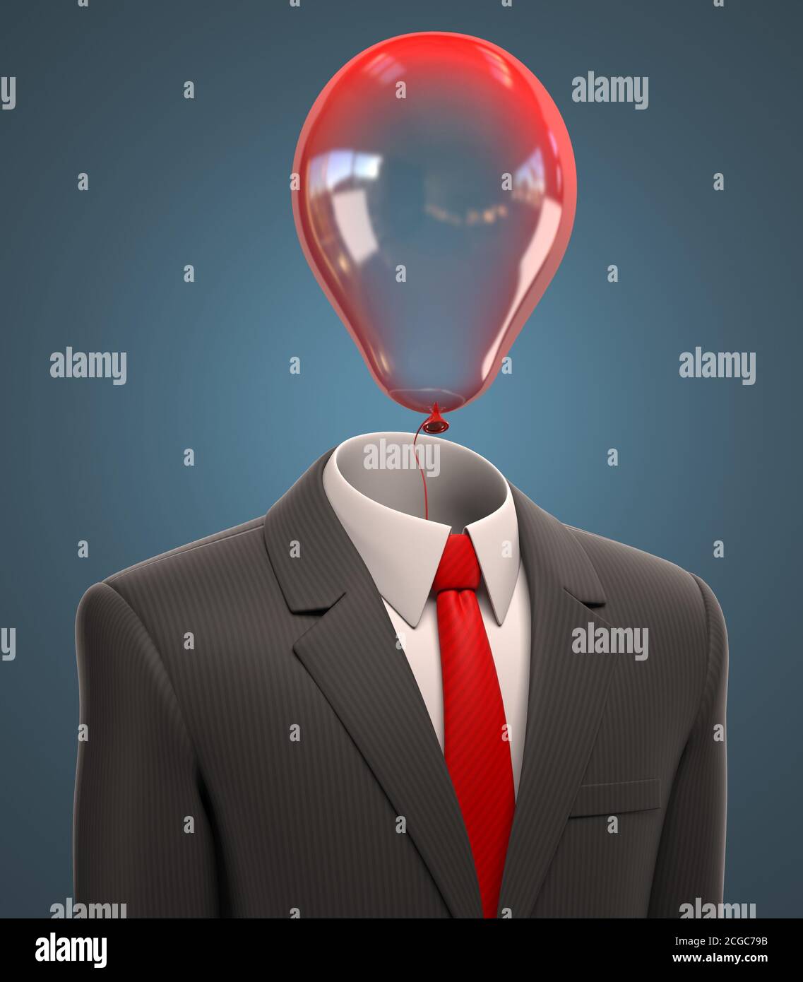 Businessman with the balloon head 3d illustration Stock Photo - Alamy