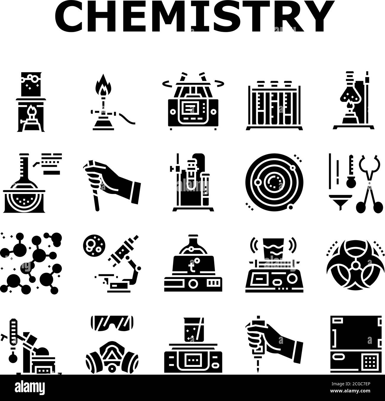 Chemistry Laboratory Collection Icons Set Vector Illustration Stock ...