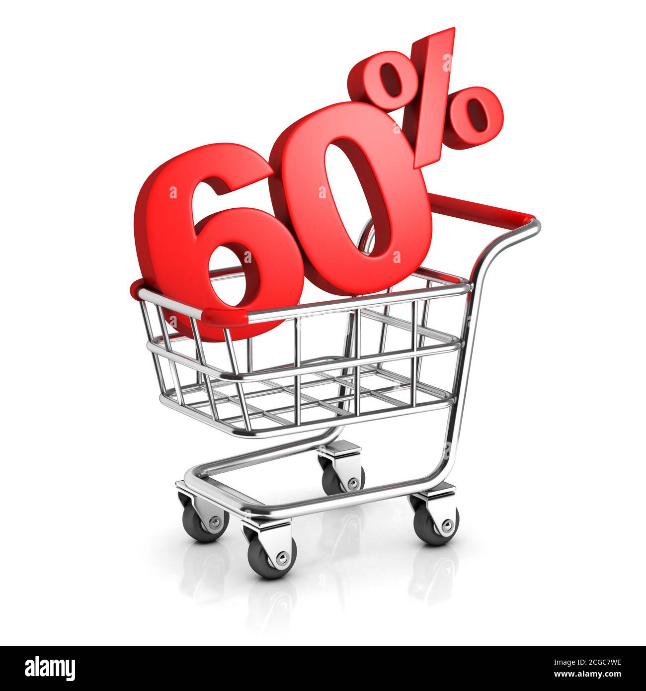 60 percent discount in shopping cart Stock Photo - Alamy