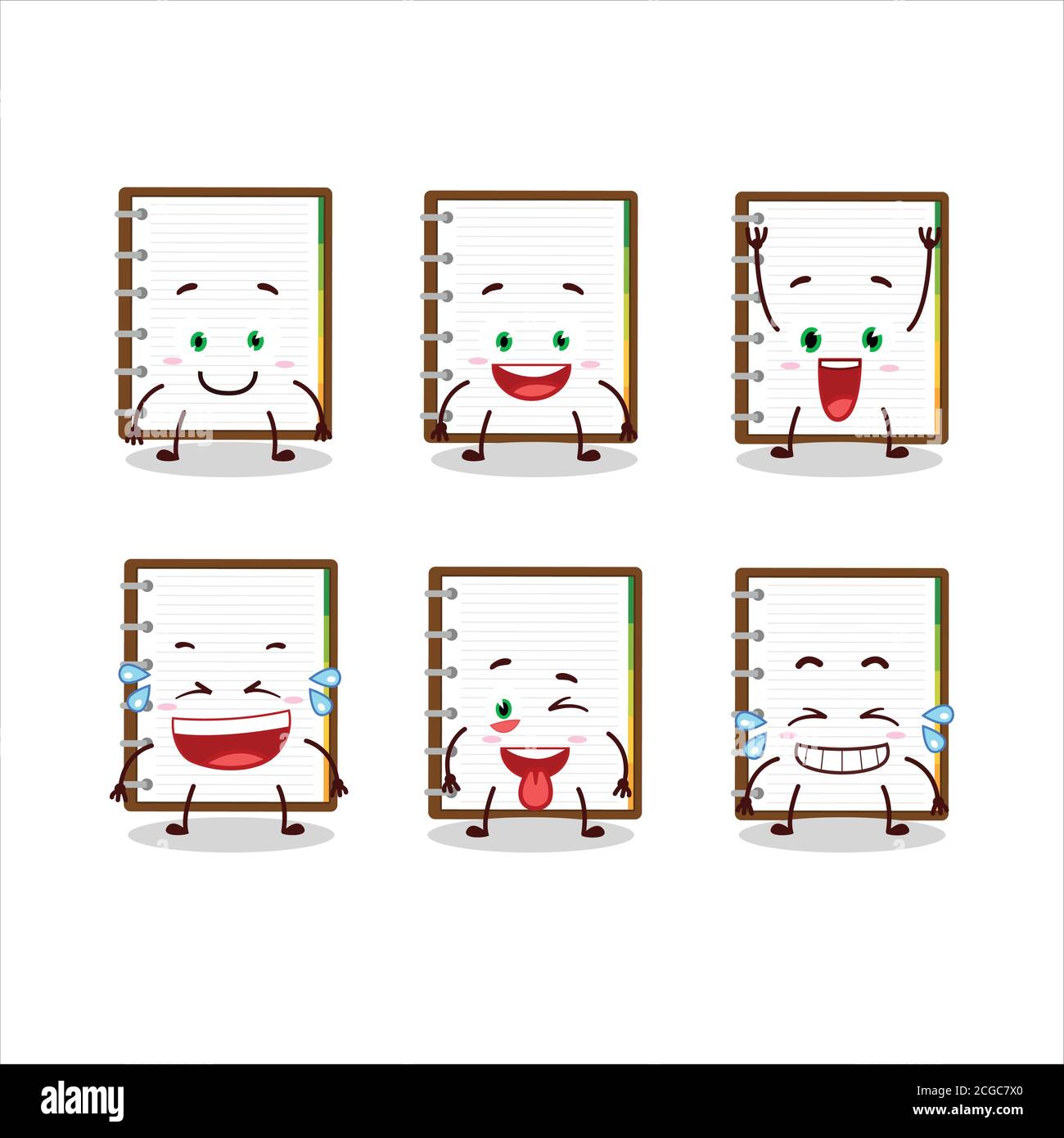 Cartoon character of diary notes with smile expression Stock Vector ...
