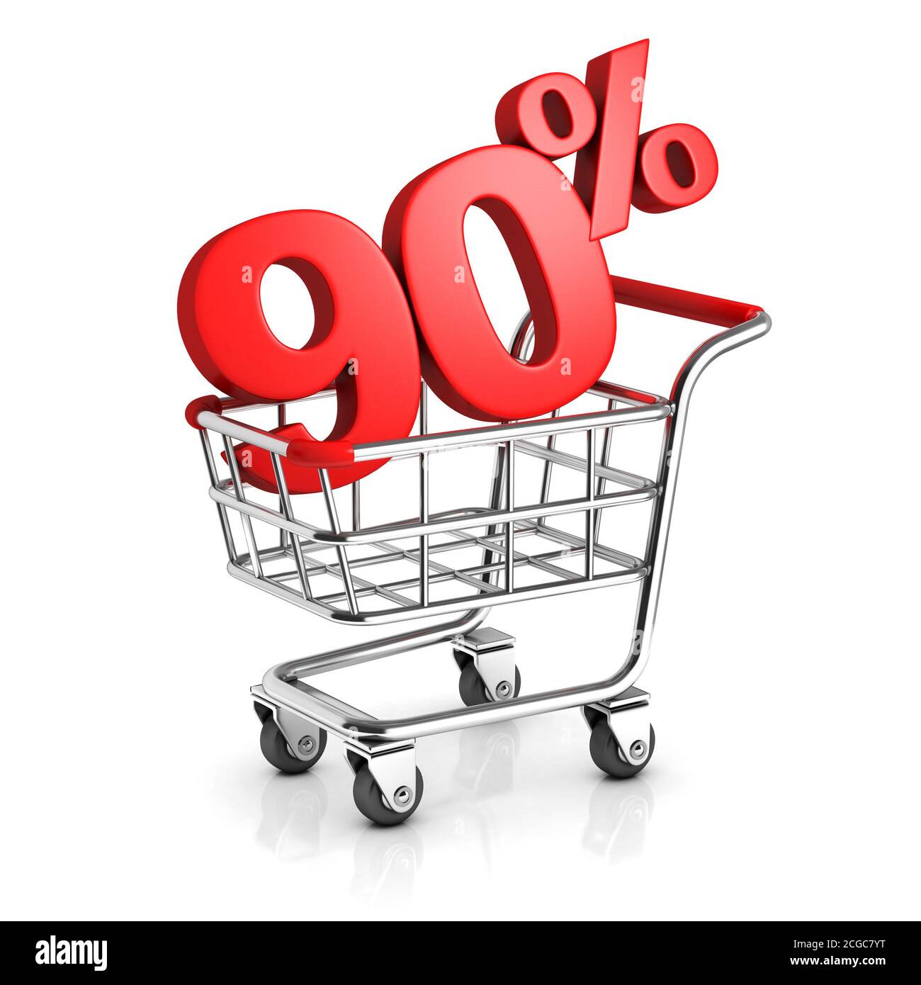 90 percent discount in shopping cart Stock Photo - Alamy