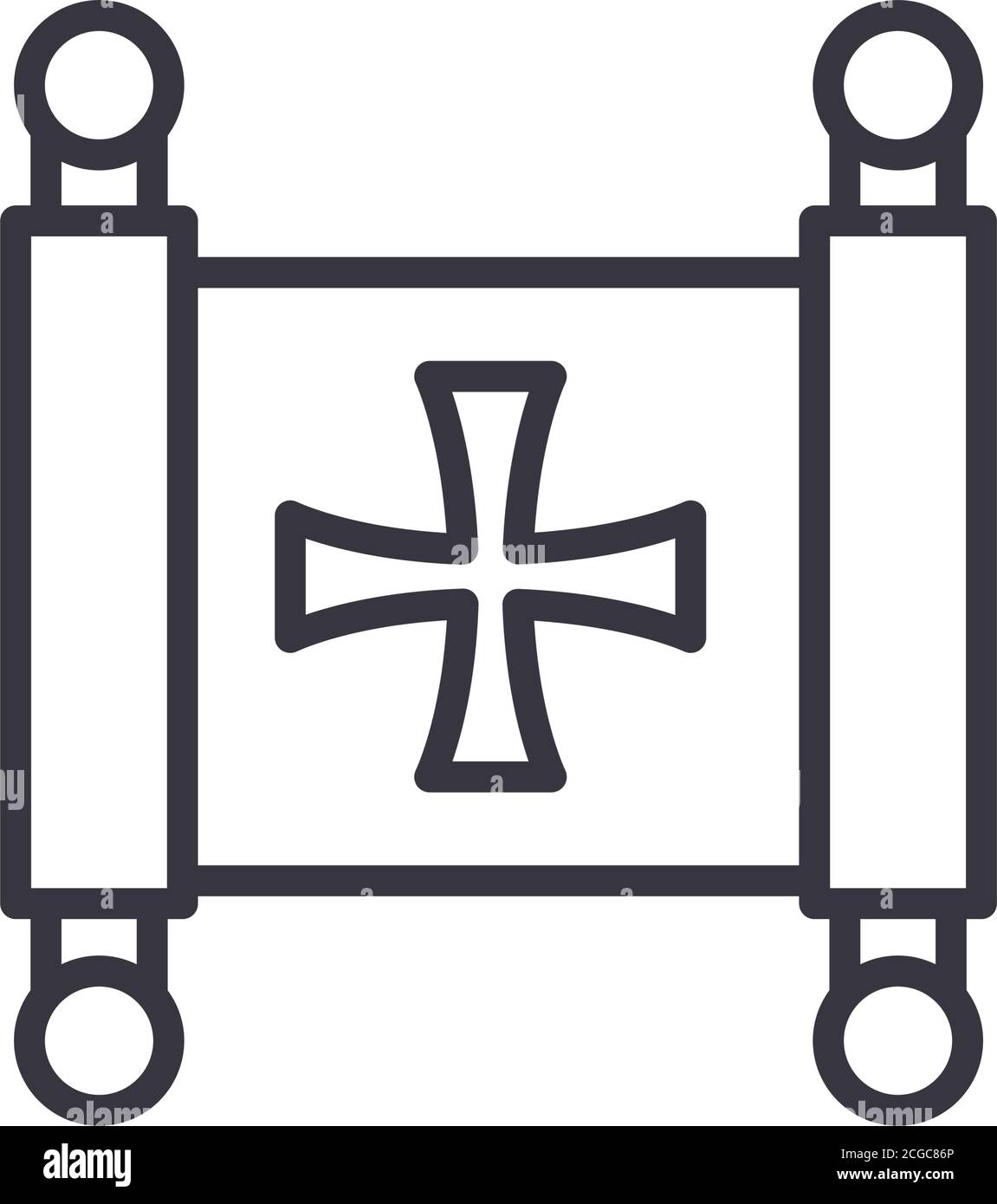 Columbus cross on paper line style icon design of america and discovery ...