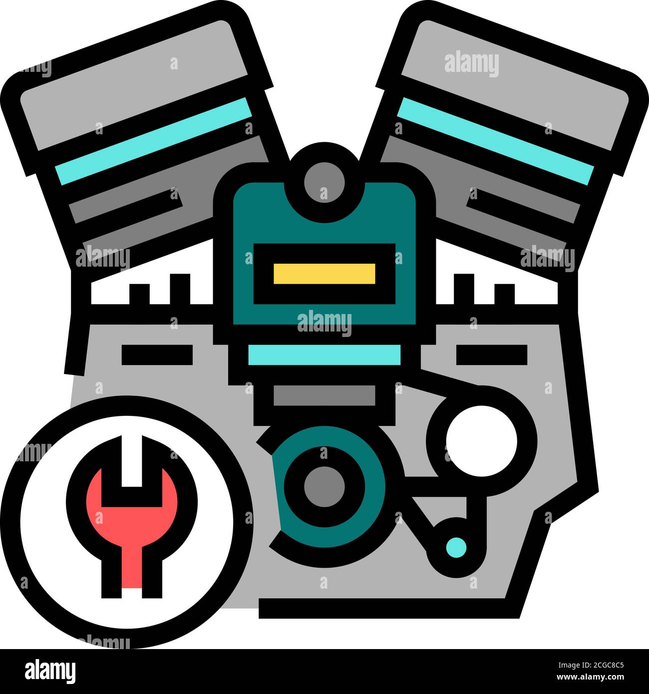 engine repair color icon vector isolated illustration Stock Vector ...