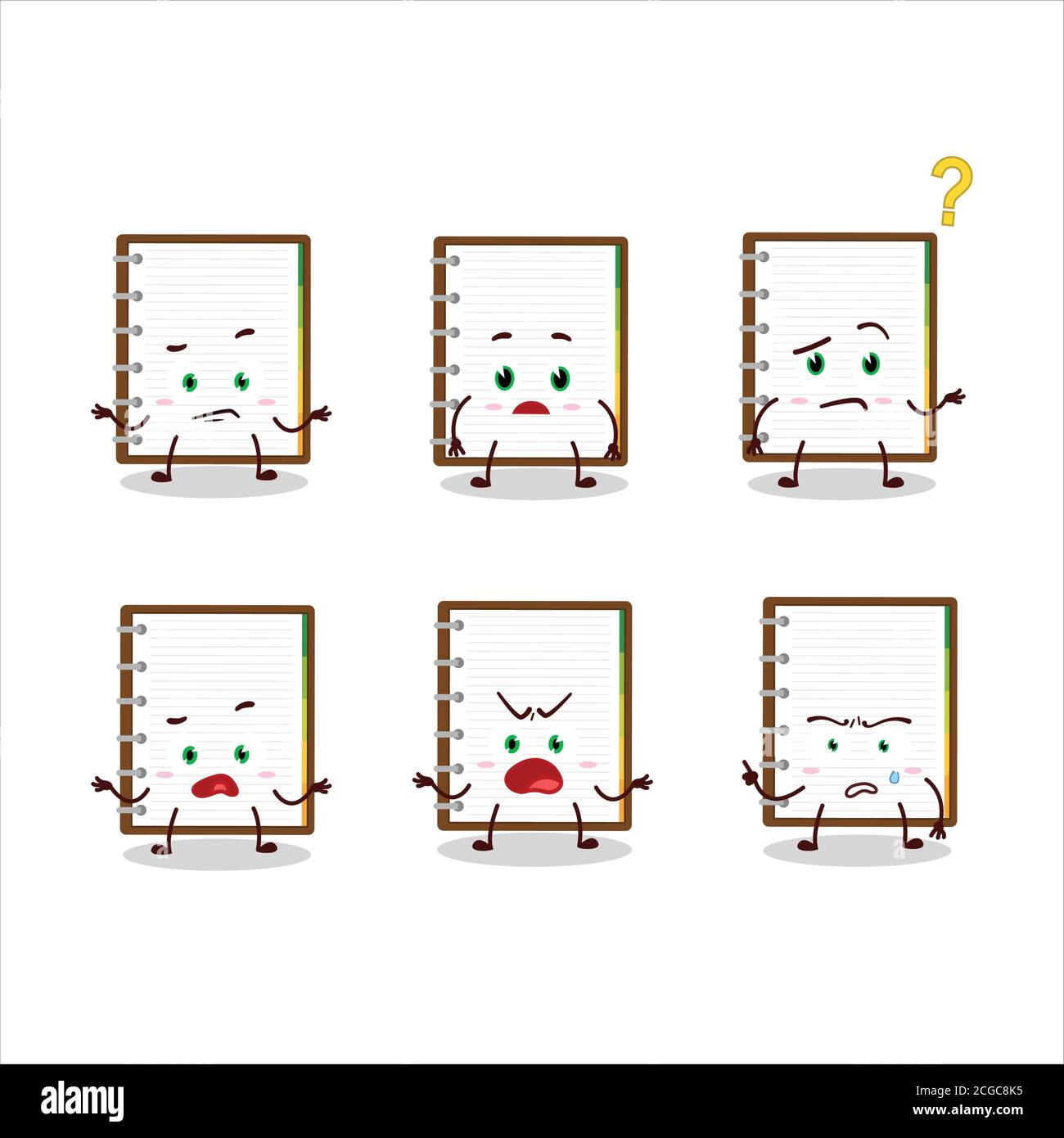 Cartoon character of diary notes with what expression Stock Vector ...