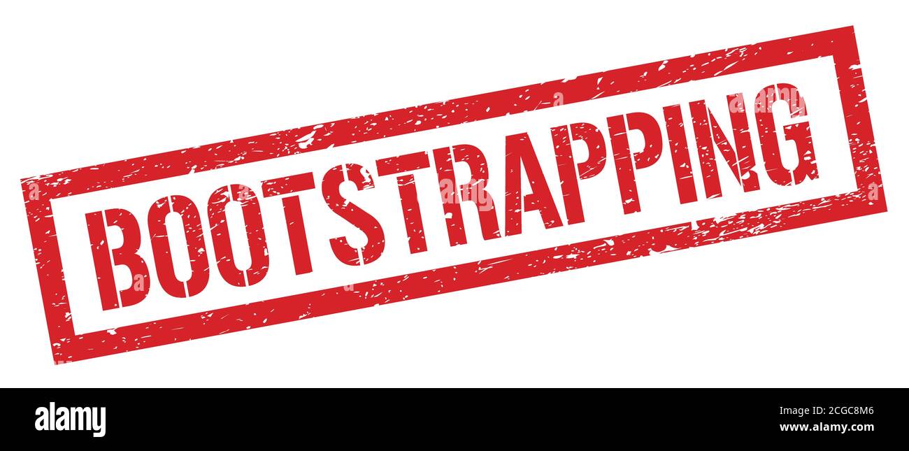 BOOTSTRAPPING red grungy rectangle stamp sign Stock Photo - Alamy
