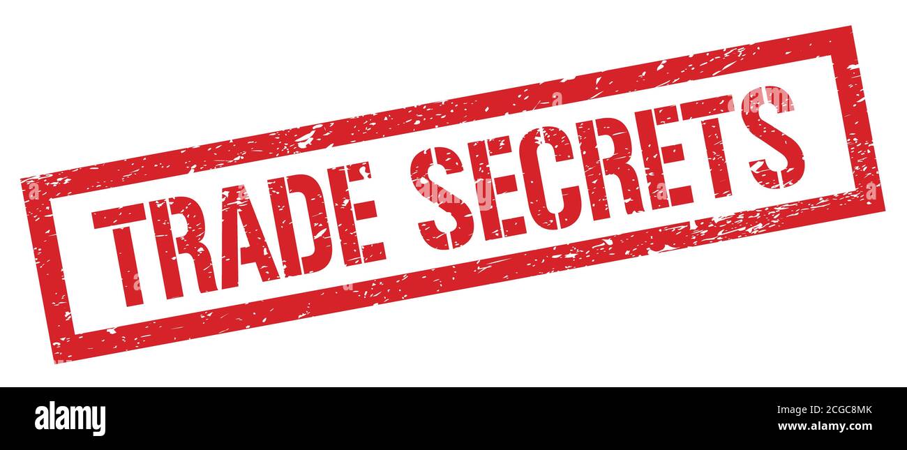 TRADE SECRETS red grungy rectangle stamp sign Stock Photo - Alamy