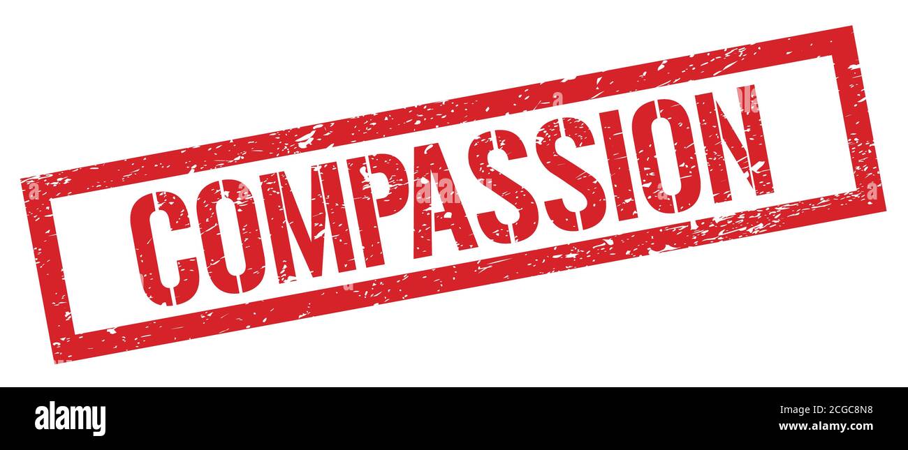 COMPASSION red grungy rectangle stamp sign Stock Photo - Alamy