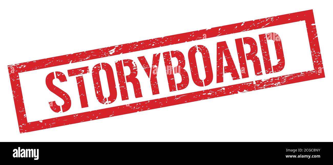 STORYBOARD red grungy rectangle stamp sign Stock Photo - Alamy