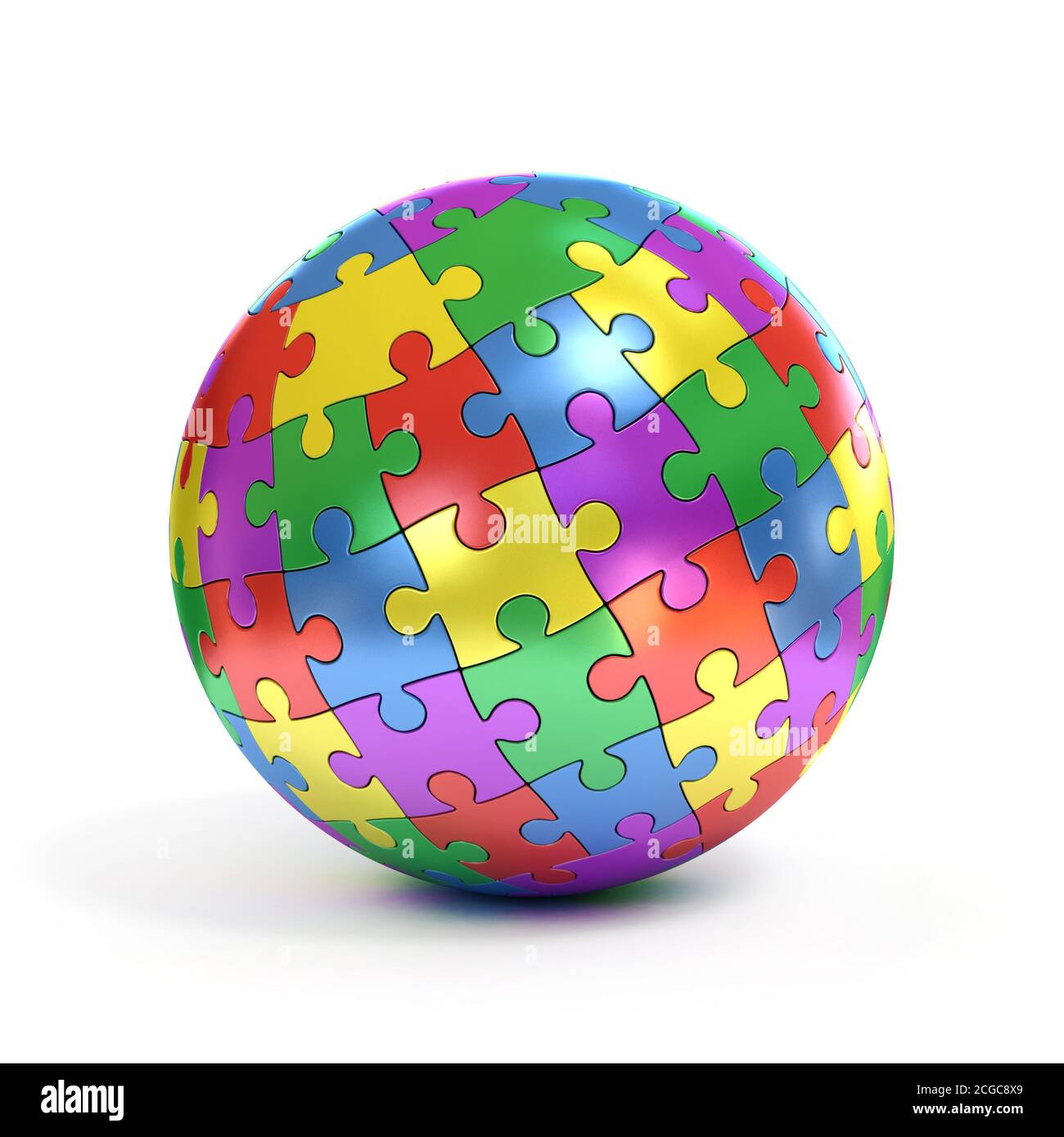 colorful spherical puzzle 3d rendering Stock Photo - Alamy