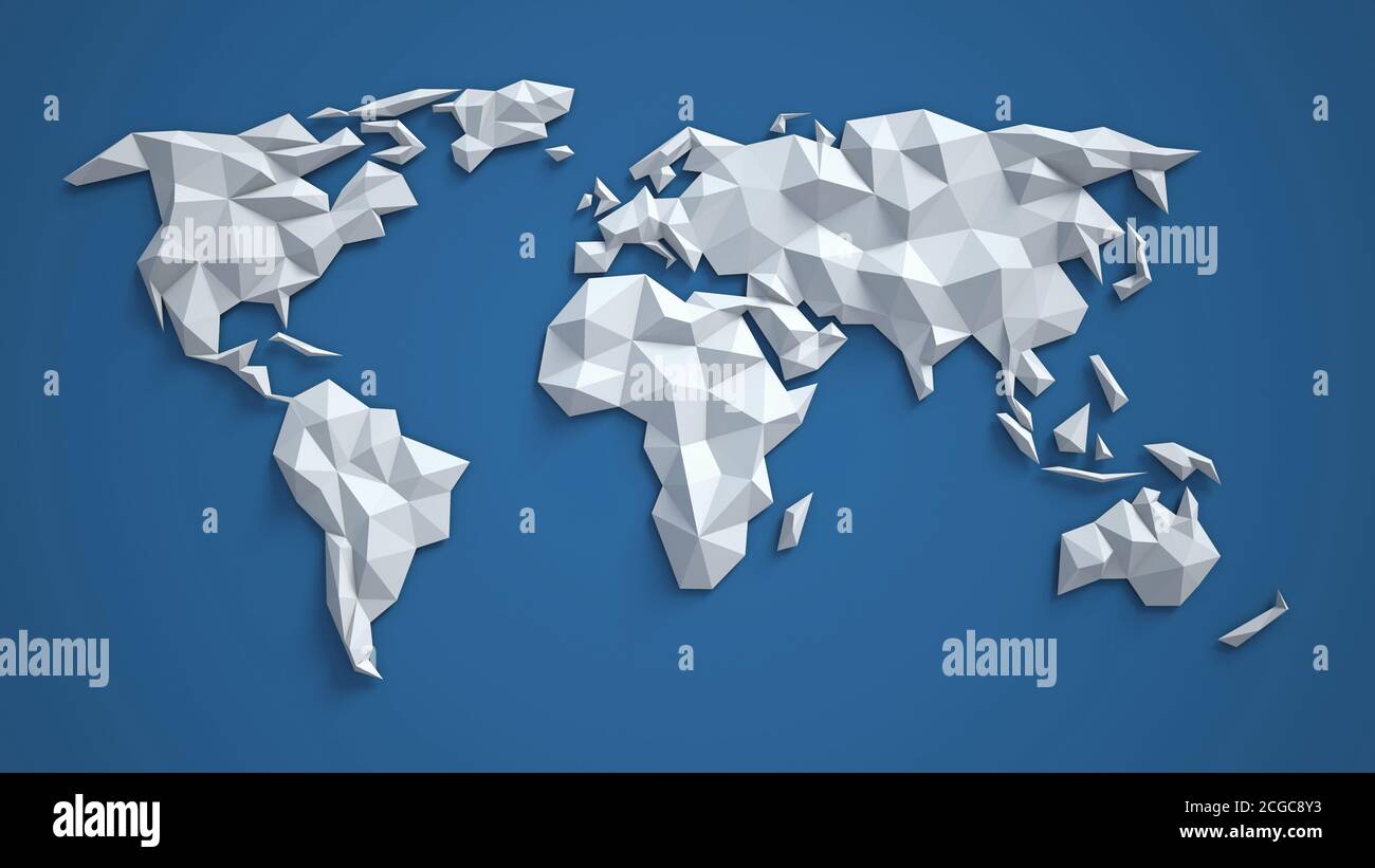 Polygonal world map hi-res stock photography and images - Alamy