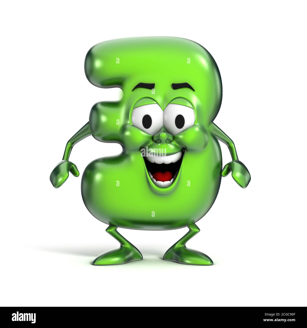 smiling cartoon font number 3 Stock Photo - Alamy